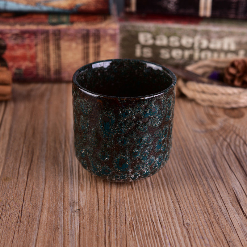 Glazing Classic ceramic candle containers with glazing finish for wedding