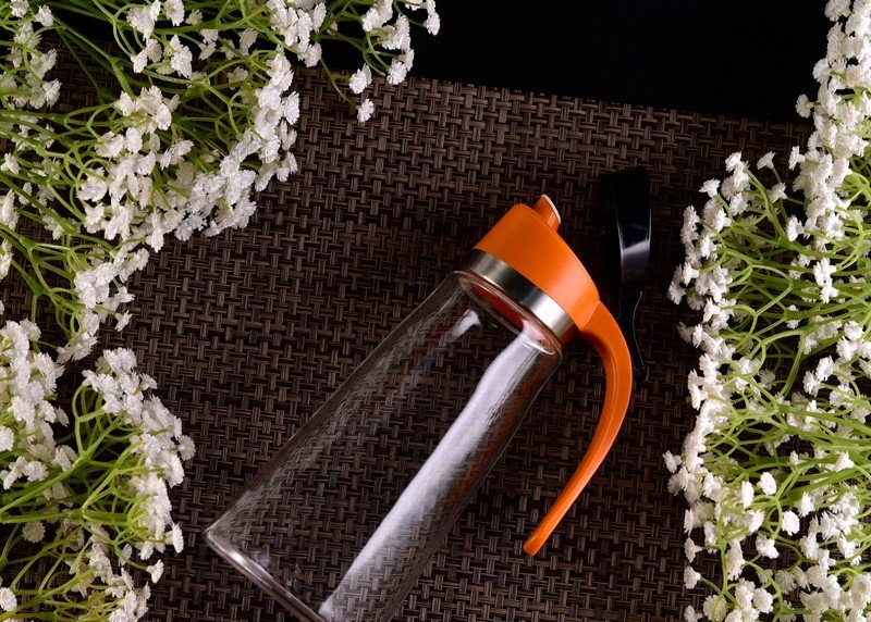 Handmade Glass Tableware , glass warter pot with handle for home daily tea craft use
