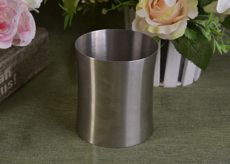 23 Oz Silver round metal candle holder bulk with Lid , customized shapes