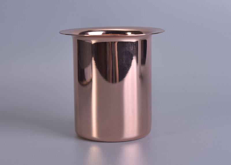 Rose Golden metal candlestick holders , machine made Decorative candle holder metal