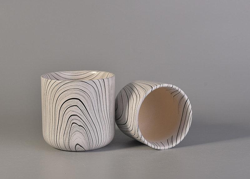 Hand Made House Candle Holder Ceramic Matching Lids , T Light Ceramic Candle Containers