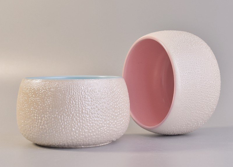 Hand Made Beautiful Bowl Shape Ceramic Candle Jar , ceramic tealight candle holders