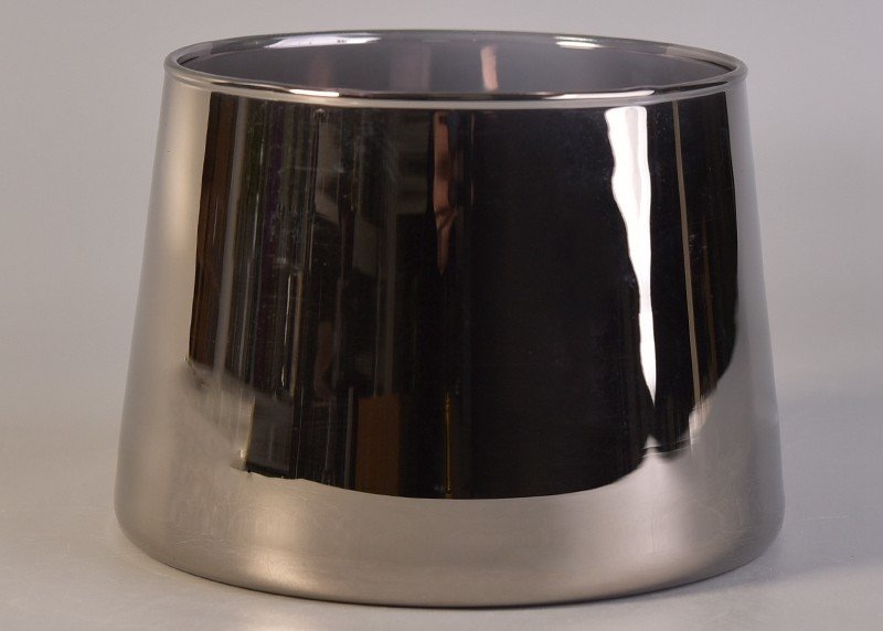 Small Top Big Bottom Glass Candle Holder Shiny Plating Glass Cylinder Candle Holders