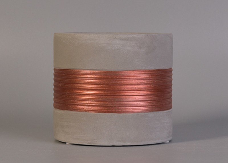 Half Plating Gold Concrete Votive Decoration Candle Holder 435ml Eco - Friendly