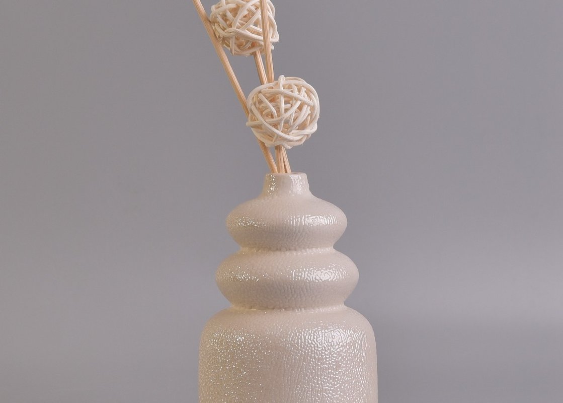 239ml White Pearl Dots Glazed Calabash Shaped Fragrance Oil Ceramic Bottles