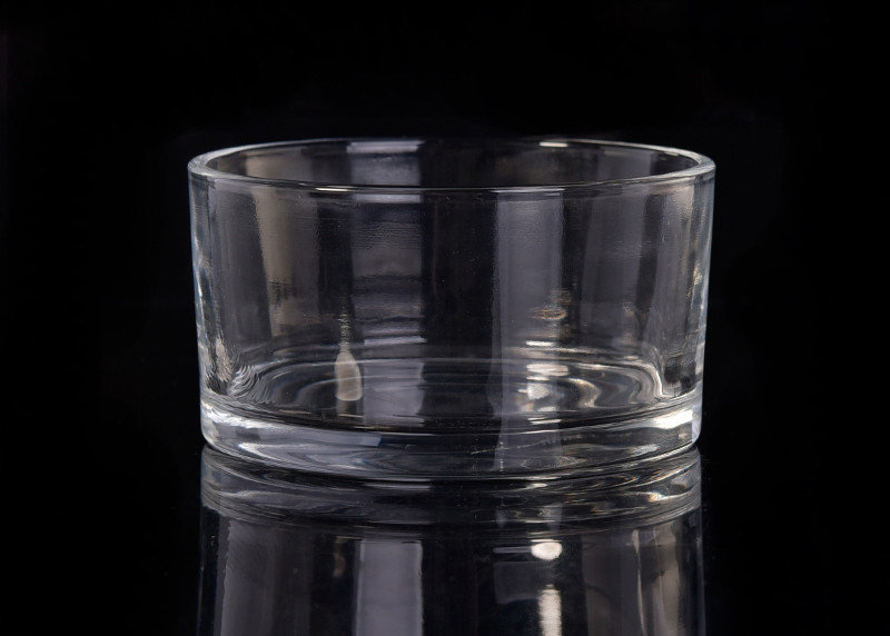 Clear Round glass tealight holders , Short glass candle jars 195ml Capacity