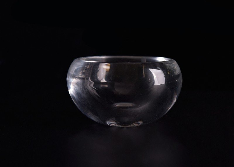 Heavy Transparent Clear Round Glass Candle Holder / Bowl Shape Glass Tealight Jar For Votive