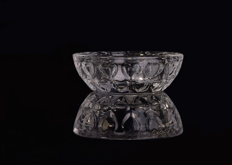 Heart Debossed Glass Tea Light Holders / Glass Candle Jars For Wedding Party