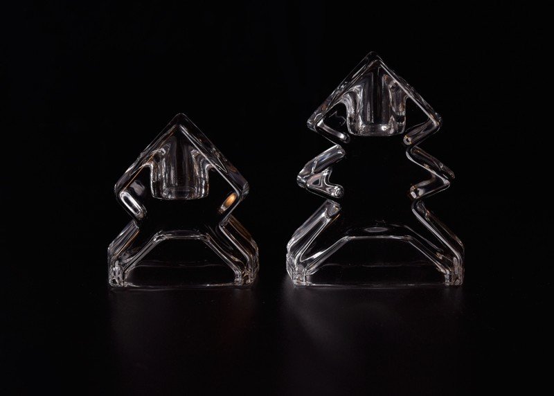 Decoration Glass Tea Light Holders For Festival , Christmas Tree Shape
