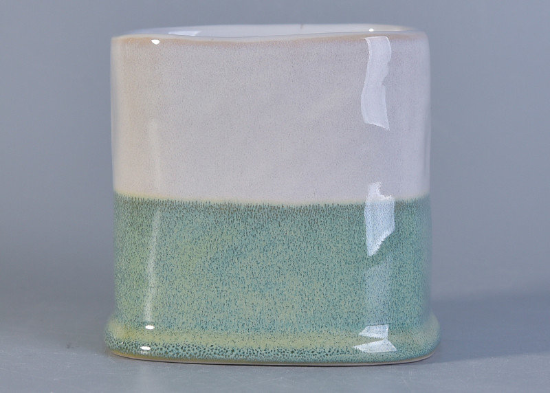 ASTM Handmade Ceramic Candle Containers Square Colorful Soy Scented