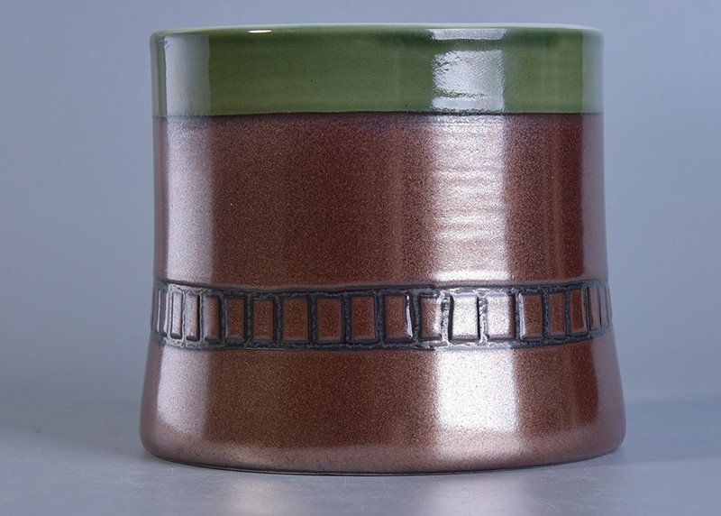 Decoration Ceramic Candle Holder Home Decor Taper Glazing Ceramic Candle Jar