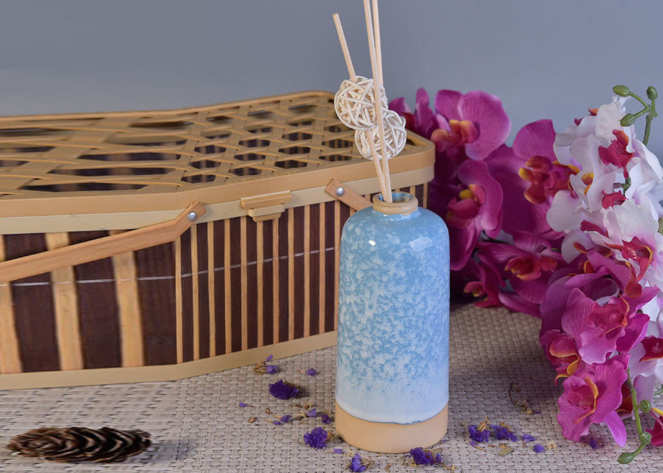 Glazed Aroma Empty Diffuser Bottles And Reeds 580ml Ceramic Candle Holder