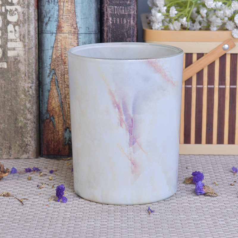 Hydrographics Transfer Printing Glass Candle Holder For Wedding Decoration