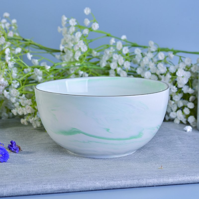 Green Marble Ceramic Candle Bowl Vessels Wedding Decoration OEM service