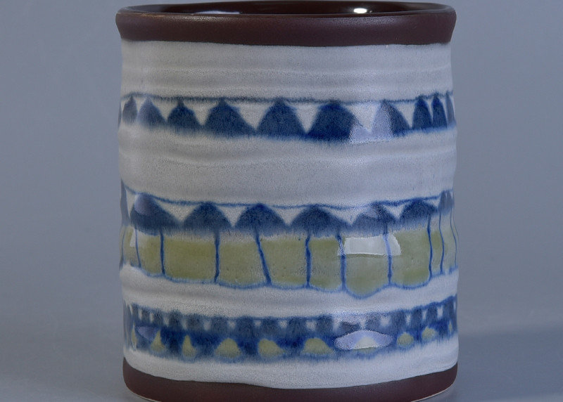 Glossy Glazing Home Decor Ceramic Candlestick Holders Hand Painted Eco - Friendly
