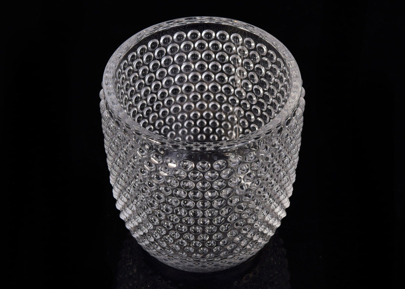 Round Shape Custom Dot Glass Candle Stick Holders For Home Decoration