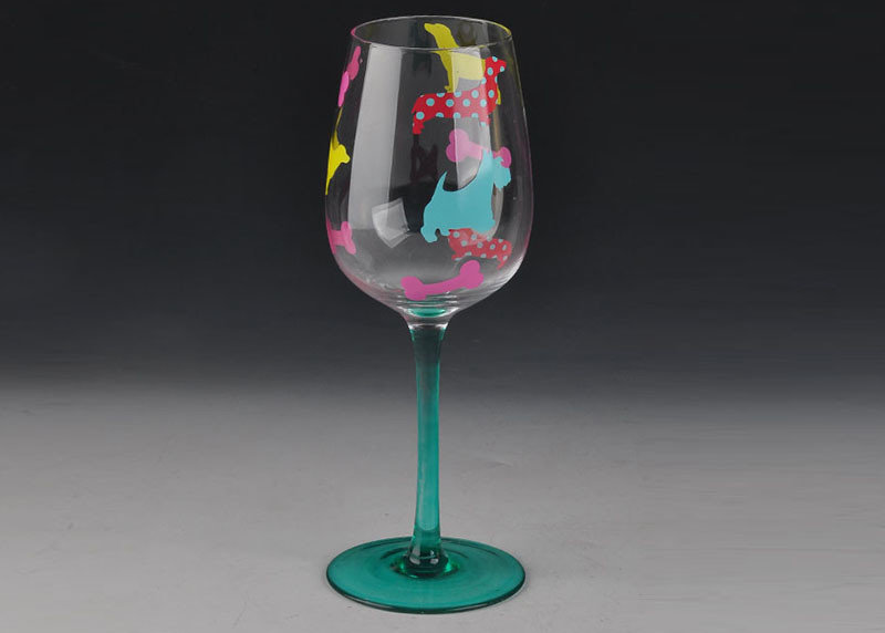 Colored Red Wine Stemware Wine Glasses / custom long stem wine glasses