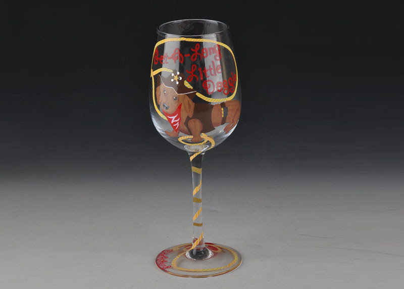 Beautiful crystal wine glasses Hand Painting Red Wine Glass Cup personalized