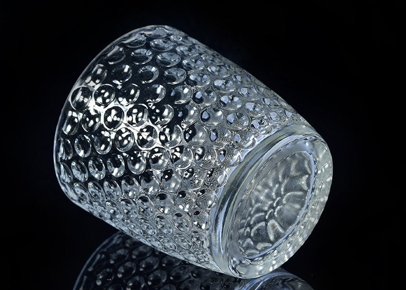 Embossed Nail Design Glass Candle Holder Christmas Deco Glass Candle Jars