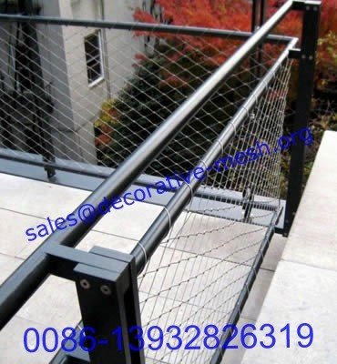Rope Mesh for stair protection, stair balustrade. bridge balustrade