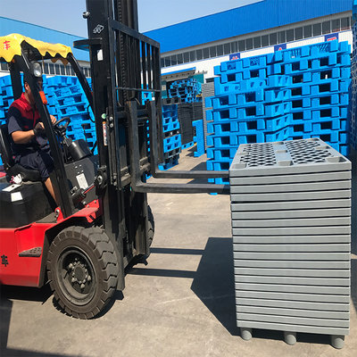 PP/PE Single Side 9 Feets Nestable Plastic Pallet for Warehouse supplier