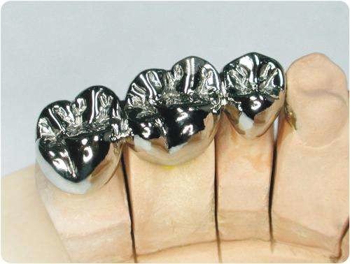 Nickel And Chromium Alloy Dental Crown Lab , Full Cast Metal Crown High Strength