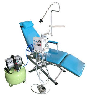 luxury lamp folding dental chair CE & ISO approval LED lamp dental Turbine folding chair unit with spittoon