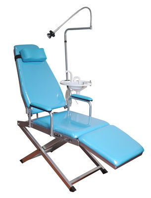 luxury lamp folding dental chair CE & ISO approval LED lamp dental Turbine folding chair unit with spittoon