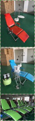 Portable folding patient dental chair sale, silla dental plegable with dental led lamp spittoon