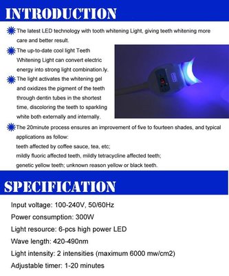 White hair factory Mini machine mounted led teeth whitening lamp for dental chair unitW01