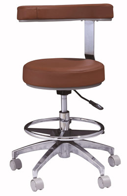 PU cushion dental dentist stool, medical stools with backrest and 5 wheels