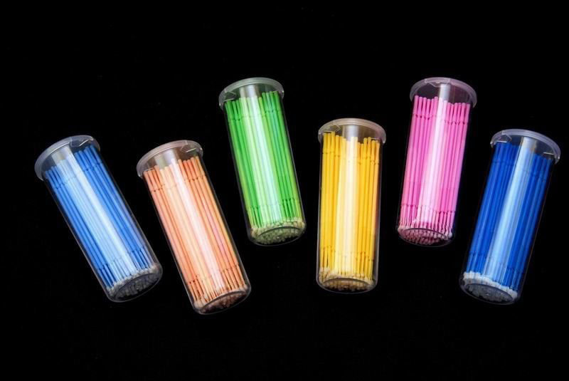 Colored dental disposable micro applicators/applicator micro brush fine, super fine and regular available