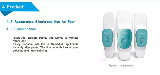 home or outdoor use ecg monitor BLE wireless heart health holter