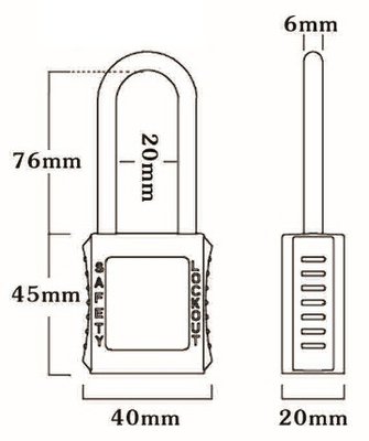 76mm Non-Conductive Steel Shackle Safety Padlock