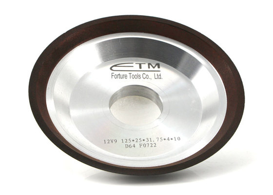 Aluminum Body Resin Bond Grinding Wheels 12V9 Model For Tungsten Carbide Hard Alloy