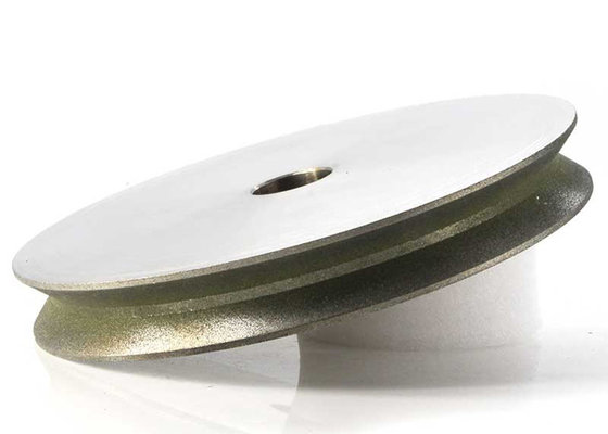 V Groove Electroplated Grinding Wheels , Glass / Gemstone Edging Diamond Concave Discs