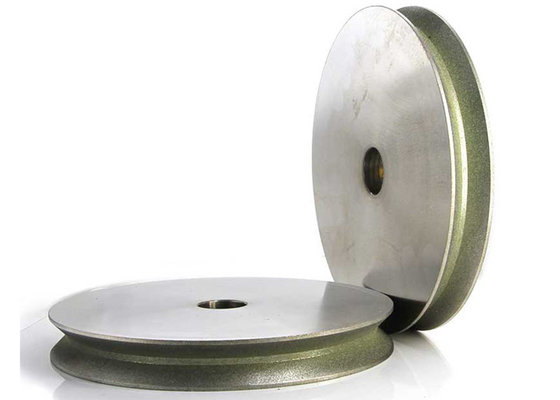 V Groove Electroplated Grinding Wheels , Glass / Gemstone Edging Diamond Concave Discs