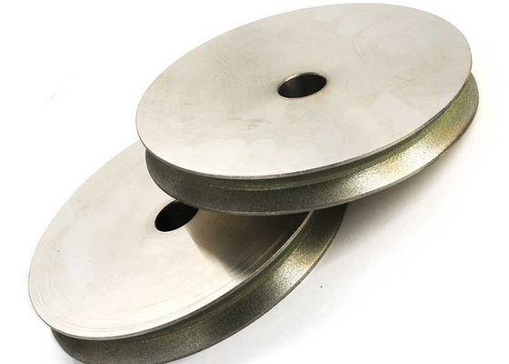 V Groove Electroplated Grinding Wheels , Glass / Gemstone Edging Diamond Concave Discs