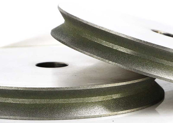 V Groove Electroplated Grinding Wheels , Glass / Gemstone Edging Diamond Concave Discs