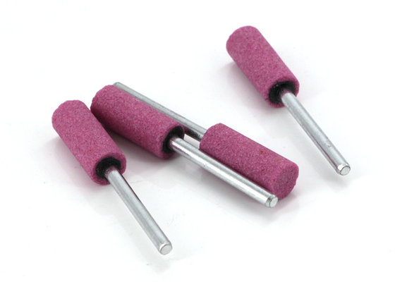 Cylinder Pink Aluminum Oxide Abrasive Mounted Points For Steel Parts Internal Grinding