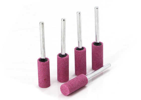 Cylinder Pink Aluminum Oxide Abrasive Mounted Points For Steel Parts Internal Grinding