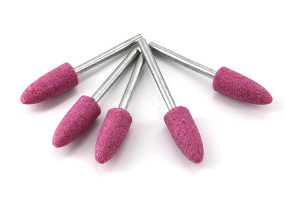 Bullet Pink Aluminum Oxide Mounted Point For Steel Parts Internal Grinding