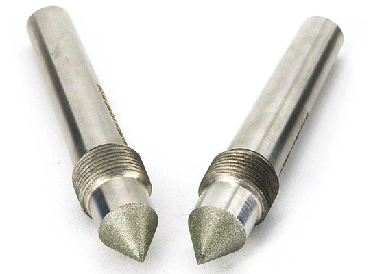 Threaded Electroplated Diamond Cone Shape Abrasive Mounted Points For Bore