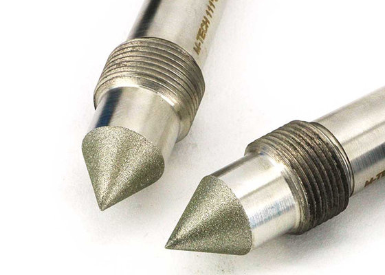 Threaded Electroplated Diamond Cone Shape Abrasive Mounted Points For Bore