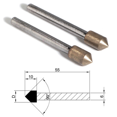 Metal Bond Diamond Grinding Points Bullets Shape Head For Glass Ceramic Agate