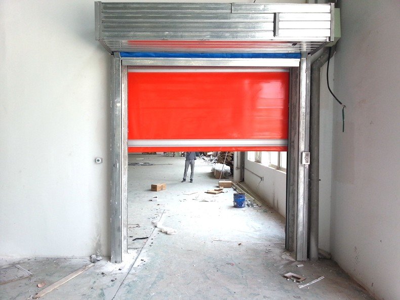 Automatic PVC Roll Up Rapid High Speed Shutter Door Stainless Steel Frame