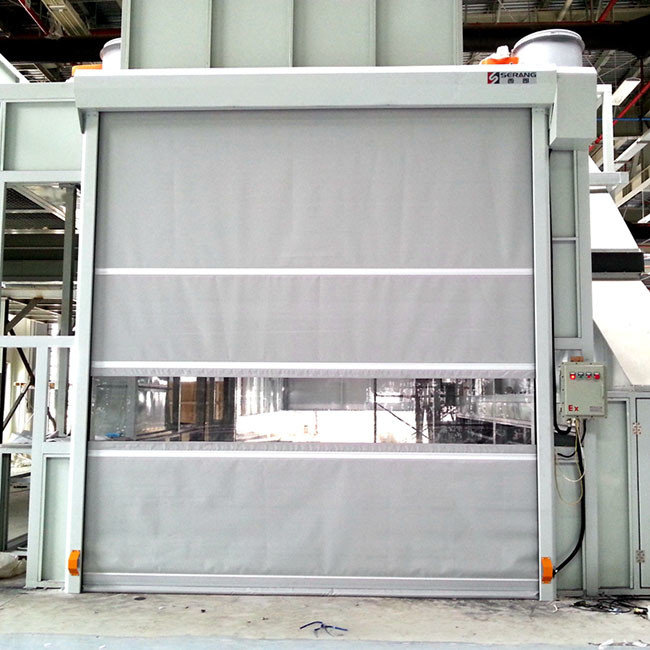 Industrial Electric PVC explosion proof Fabric Rapid rolling up High Speed Roller Shutter Door