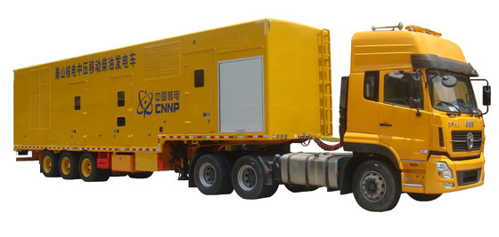 High Voltage Mobile Power Plant , 1200kw 6300V Diesel Truck Generator For Nuclear Power Station