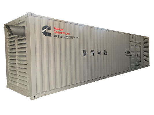 Soundproof Container Diesel Generator Set , 1400kva 1120kw Silent Diesel Genset