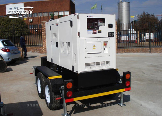 Low Noise Trailer Mounted Generator Mobile Six Cylinder 30kVA 27kVA